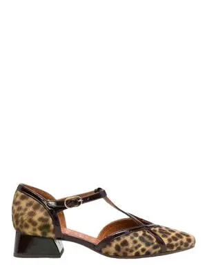 CHIE MIHARA Chie Mihara Hidrow Leopard Print T-Bar Heeled Pumps