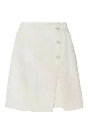 SELF-PORTRAIT SELF-PORTRAIT Embellished Slit Mini Skirt White