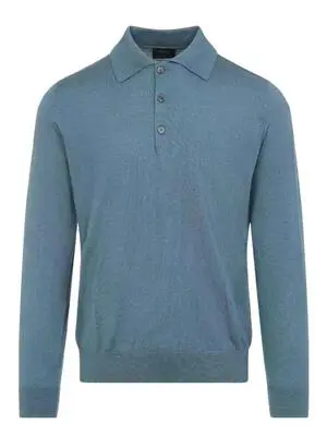 Brioni Button-up Polo Sweater - Blue