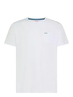 SUN 68 Logo-embroidered Pocket T-shirt White