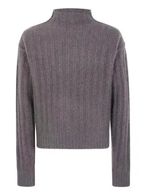 Rick Owens Ribbed-knit Turtle Neck Sweater - Grey