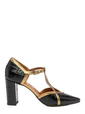 Chie Mihara Crocodile-effect Heeled Pumps - Black