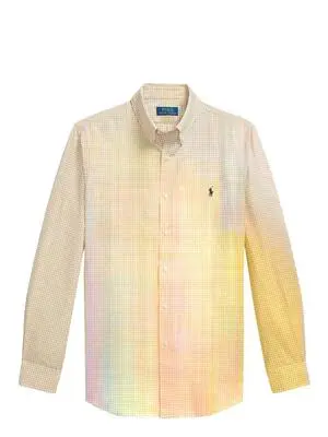 Polo Ralph Lauren Custom Fit Gingham Stretch-poplin Shirt Neutrals