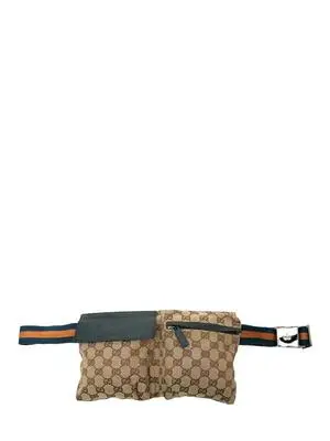 Gucci Gucci GG Canvas Web Double Pocket Belt Bag Neutrals