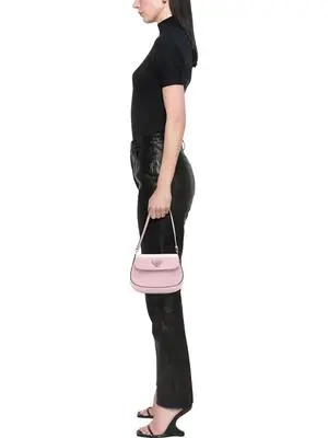 PRADA Prada Spazzolato Leather Cleo Flap Shoulder Bag