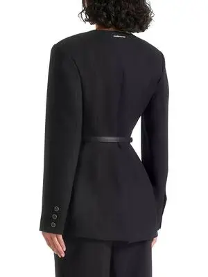 Manière De Voir Alesia In Tailored Belted Kimono Blazer - Black