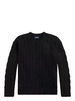 Polo Ralph Lauren Relaxed Fit Cable Knit Wool-blend Jumper - Black