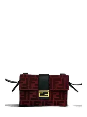 Fendi Zucca Canvas Baguette Pouch - Red