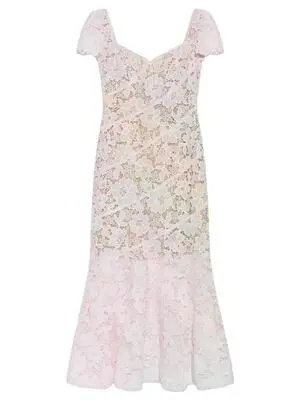 SELF-PORTRAIT Floral-lace Midi Dress - Pink