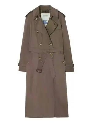 Burberry Long Tropical Gabardine Waterloo Trench Coat - Brown