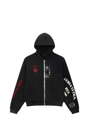 RtA Zip-up Hoodie With Logo Detail - Black