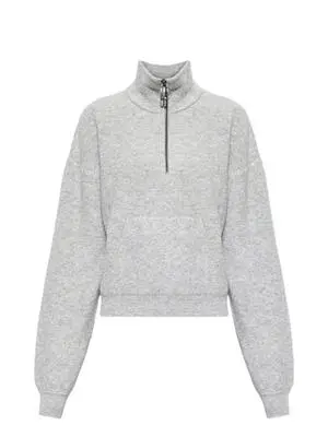 Victoria Beckham Quarter-zip Pouch Pocket Sweater - Grey