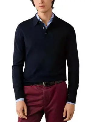 HACKETT LONDON Long-sleeve Polo Sweater - Blue