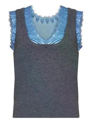 PACO RABANNE Rabanne Sleeveless Knit Sweater With Embroidered Satin Insert