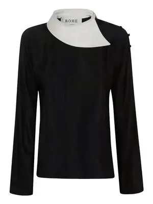 RÓHE Róhe Satin Blouse With Button Shoulder Detail