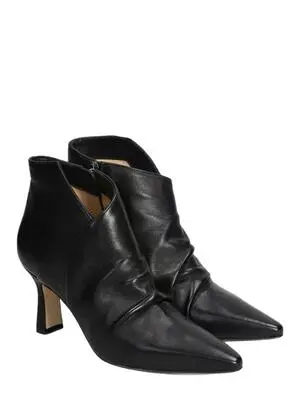THE SELLER Ruched Pointed-toe Stiletto Heel Ankle Boots - Black