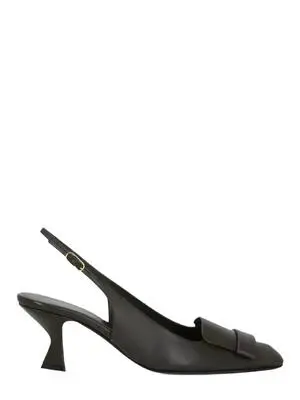 SERGIO ROSSI Slingback Pumps With Buckle Detail - Brown