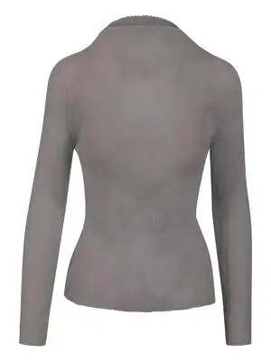 ISSEY MIYAKE Issey Miyake Plissé Effect Mock Neck Long Sleeve Top