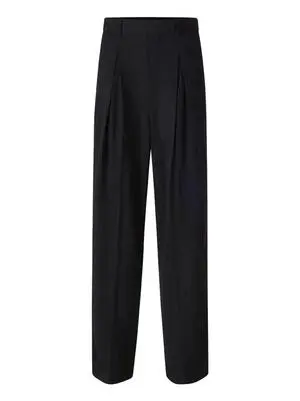 Jacquemus Pleated Herringbone Trousers - Blue