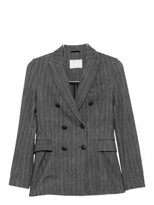 CIRCOLO 1901 Double-breasted Pinstripe Blazer - Grey