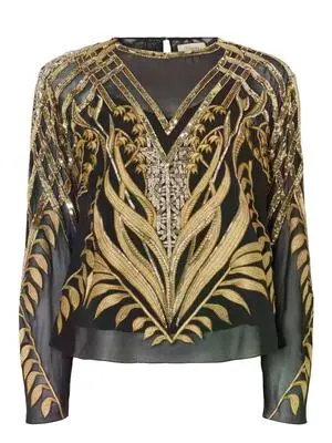 TEMPERLEY LONDON Horatio Sequin Embellished Blouse - Black