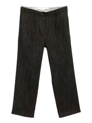 AMARANTO Pleated Straight-Leg Trousers