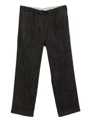AMARANTO Pleated Straight-leg Trousers - Brown