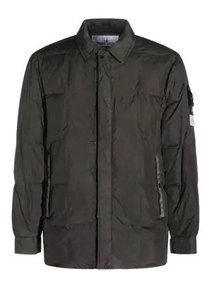 Stone Island Crinkle Reps Ny Quilted Coat - Grey