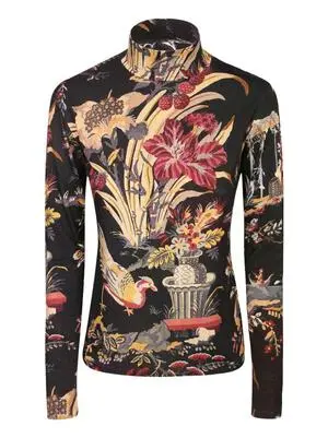 Etro ETRO Long Sleeve Mock Neck Top Black