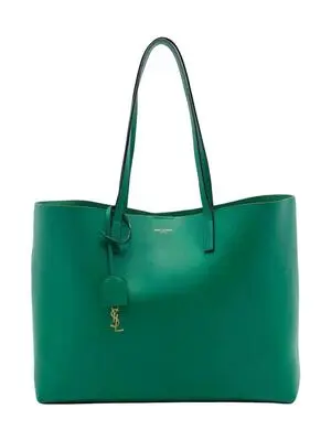 Saint Laurent Saint Laurent Leather Shopping Tote Bag Green