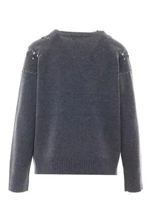 Liu Jo Embellished Wool Sweater - Grey