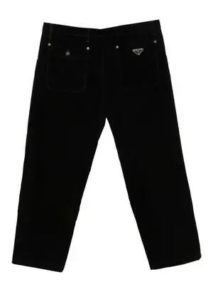 Prada Velvet Finish Trousers - Black