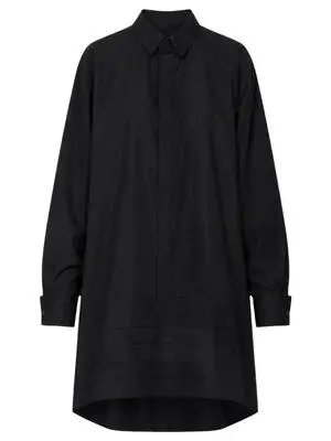 Sacai Pleated Mini Shirt Dress - Black
