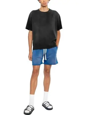 MOOJI MOOJI Drawstring Sweat Shorts With Faded Effect - Blue