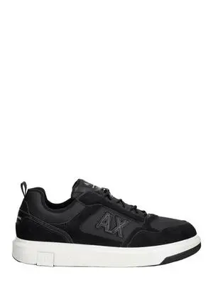 Armani Exchange Panelled Logo-patch Sneakers - Black
