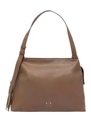 ARMANI EXCHANGE Armani Exchange Logo Plaque Buckle-Strap Tote Bag