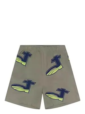 DENIM TEARS Graphic Print Relaxed Fit Shorts - Grey