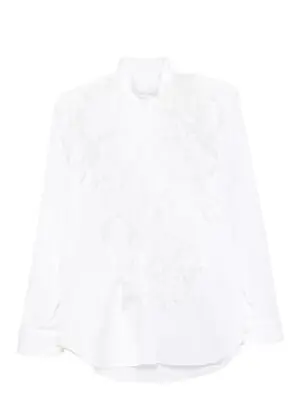 Viktor & Rolf Viktor & Rolf Feather Embellished Cotton Shirt Neutrals