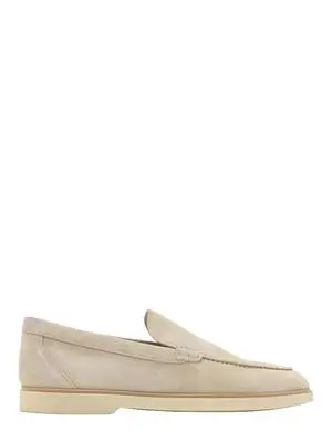 Magnanni Suede Almond-toe Loafers - Neutrals