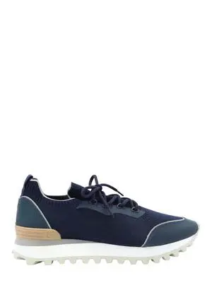 Eleventy Panelled Knit Sneakers Blue