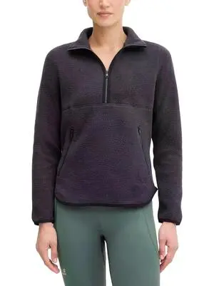 JACK WOLFSKIN JACK WOLFSKIN Quarter-Zip Fleece Sweatshirt With Shearling-Like Texture Blue