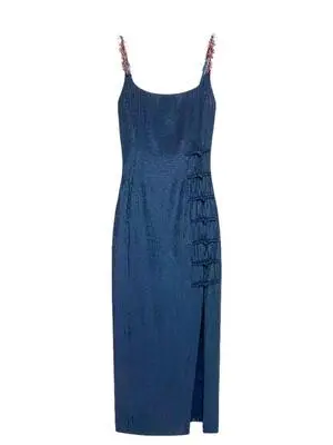 Shanghai Tang Sequin Embellished Midi Dress - Blue