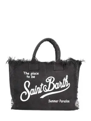 MC2 SAINT BARTH MC2 Saint Barth Colette Frayed Tote Bag Black