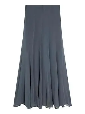 SEMICOUTURE Rachelle Panelled Flared Maxi Skirt - Grey