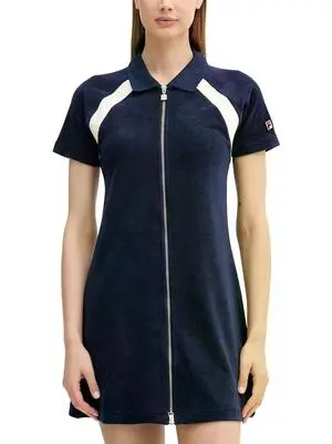 FILA Belfiore Zip-up Polo-collar Mini Dress - Blue