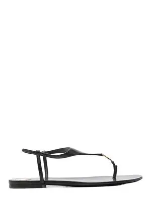 Saint Laurent Cassandra Flat Sandals - Black