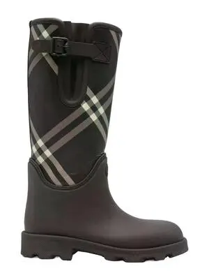 BURBERRY Burberry Side-Buckle Check Rain Boots
