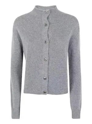 LISA YANG Zirelle Cashmere Mock-neck Cardigan - Grey
