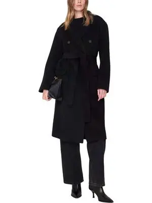 ANINE BING Sana Cashmere Blend Coat - Black