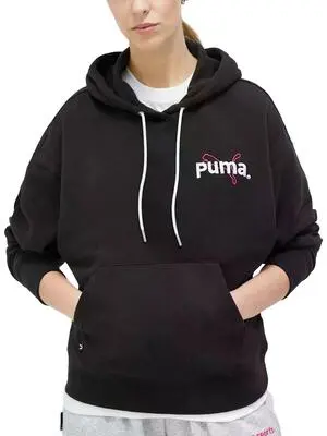 PUMA Logo Embroidered Hoodie - Black